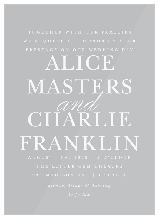 Clear Wedding Invitations, Transparent Wedding Invitations - Basic Invite