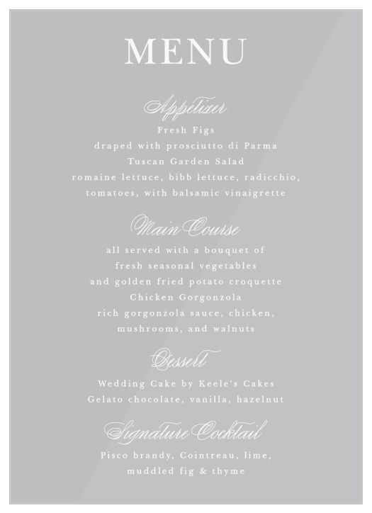 Wedding Menus | Design Your Menu Cards Instantly Online!