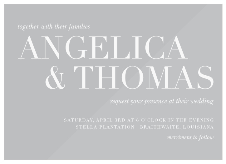 Classic Editorial Clear Wedding Menus by Basic Invite