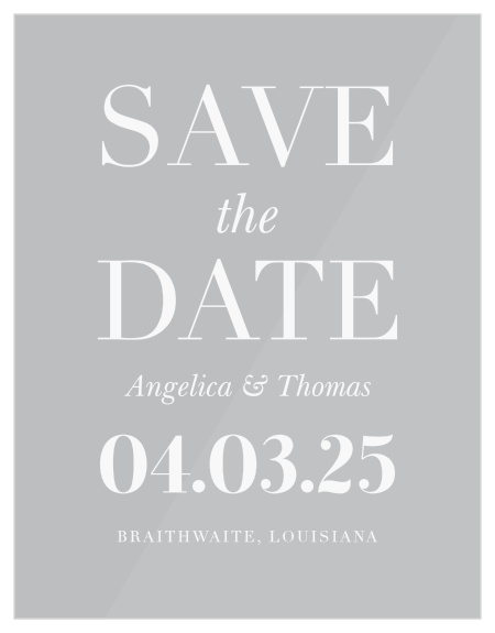 No Photo Save the Date Cards | Match Your Color & Style Free! - Basic ...