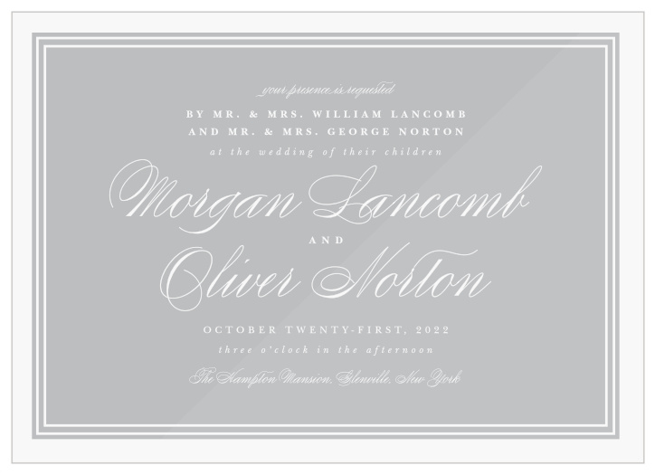 Classical Tradition Clear Place Cards by Basic Invite
