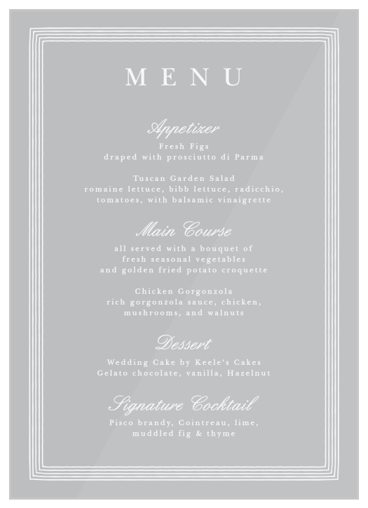Wedding Menus | Design Your Menu Cards Instantly Online!