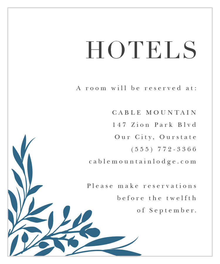 Offset Blooms Accommodation Cards by Basic Invite