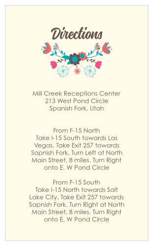 Flowering Frame Accommodation Cards by Basic Invite