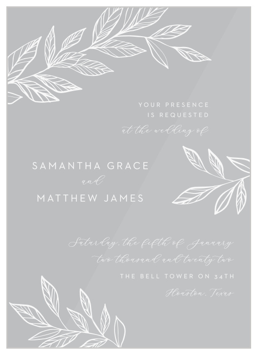 Clear Wedding Invitations, Transparent Wedding Invitations - Basic Invite