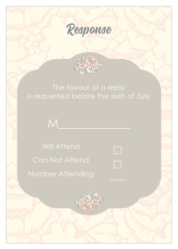 Subtle Peonies Ceremony Cards by Basic Invite