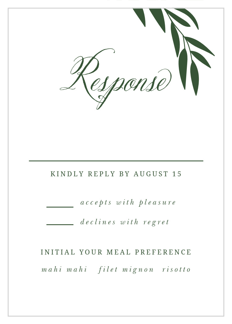 Greenery Leaves Response Cards by Basic Invite