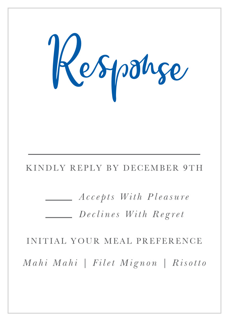 Casual Script Response Cards by Basic Invite