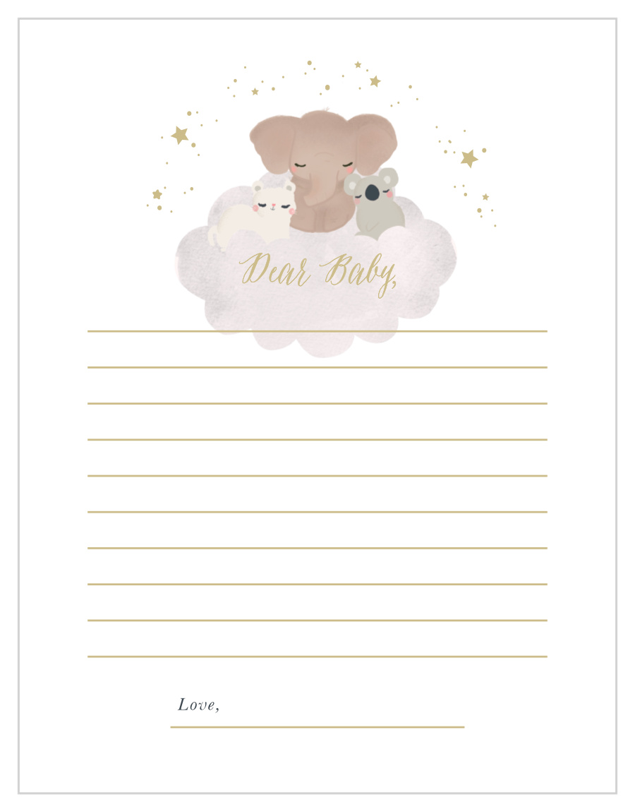 Starry Animals Letter to Baby by Basic Invite