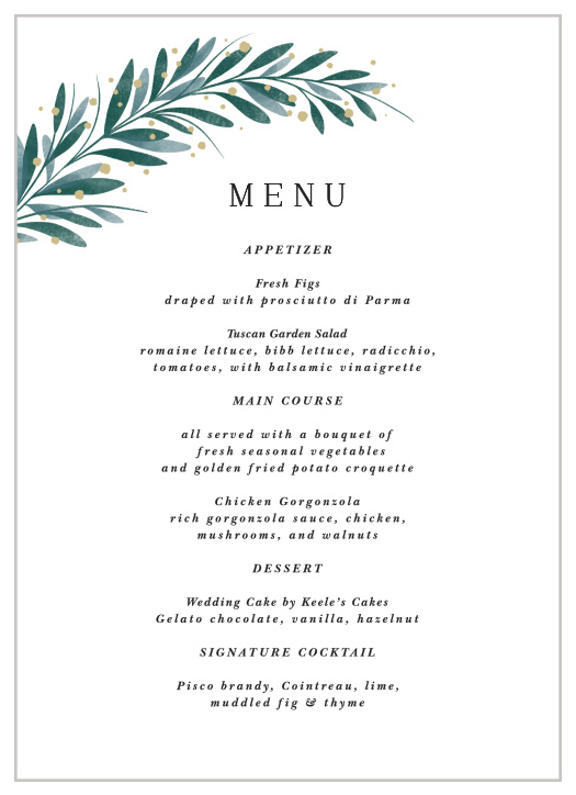 Wedding Menus | Design Your Menu Cards Instantly Online!
