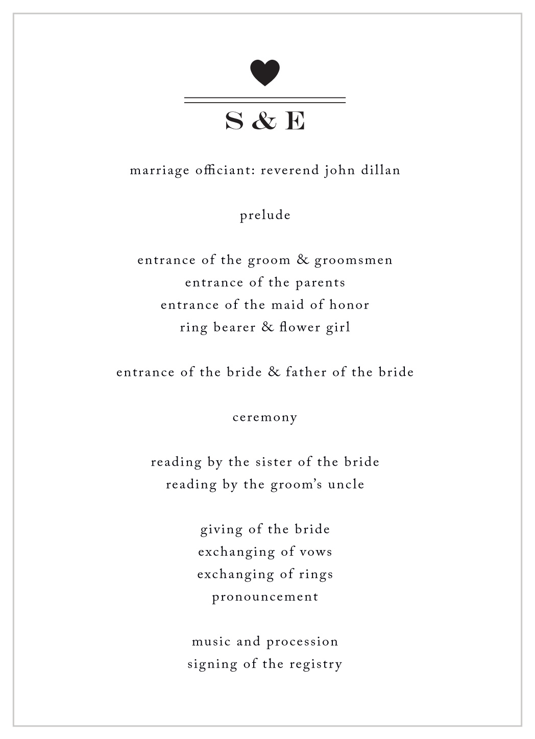 Rustic Heart Wedding Programs by Basic Invite