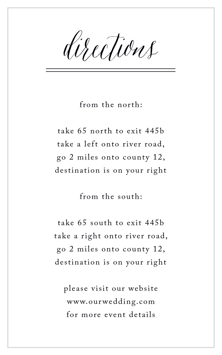 Rustic Heart Direction Cards by Basic Invite