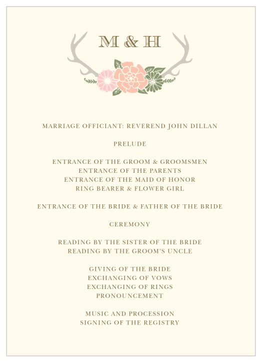 Wedding Programs | Match Your Colors & Style Free! - Basic Invite