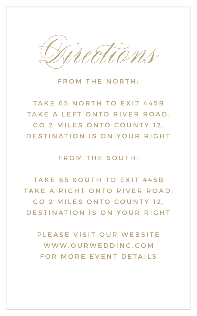 Deco Typography Direction Cards by Basic Invite