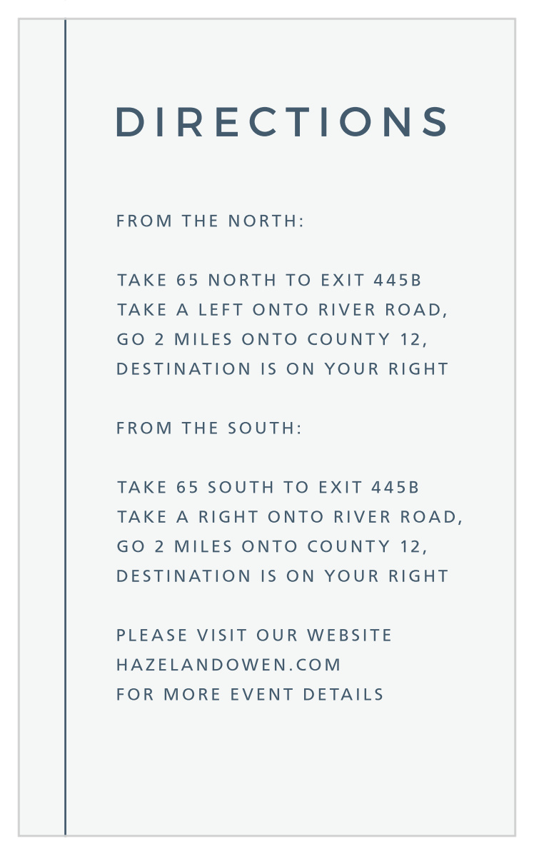 Modern Stack Direction Cards by Basic Invite