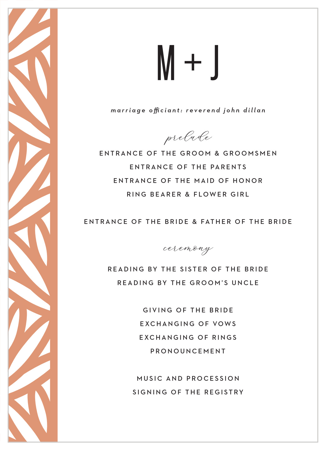 Boldly Framed Wedding Programs by Basic Invite