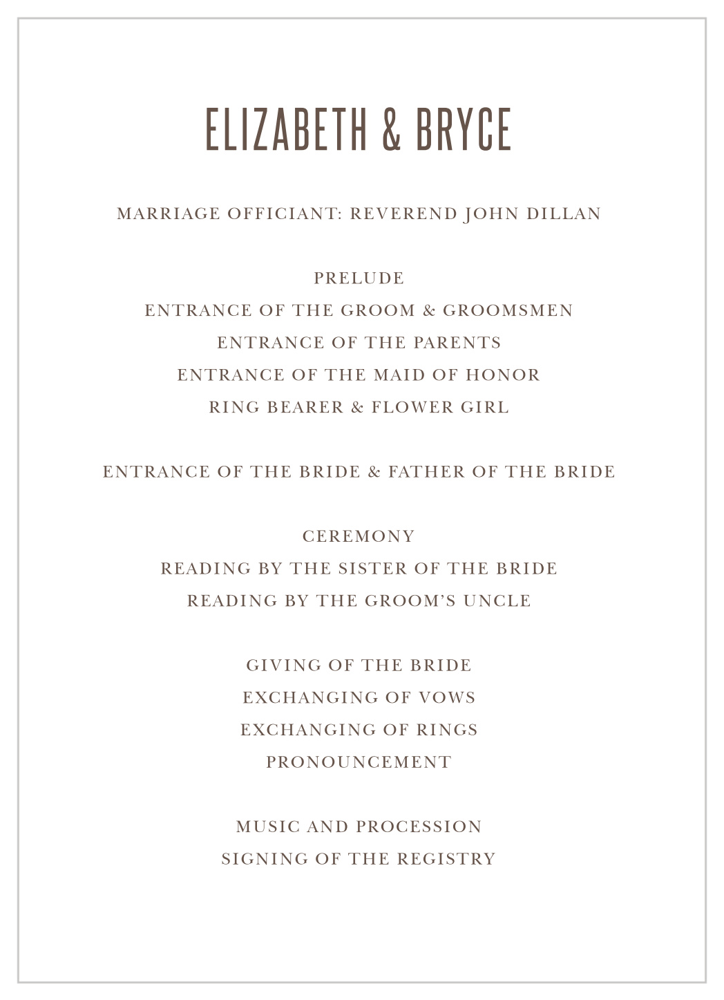 Floral Border Wedding Programs by Basic Invite