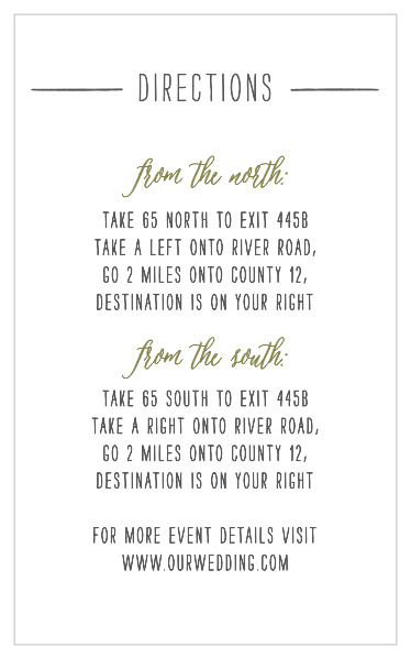 Chalkboard Inscription Registry Cards by Basic Invite