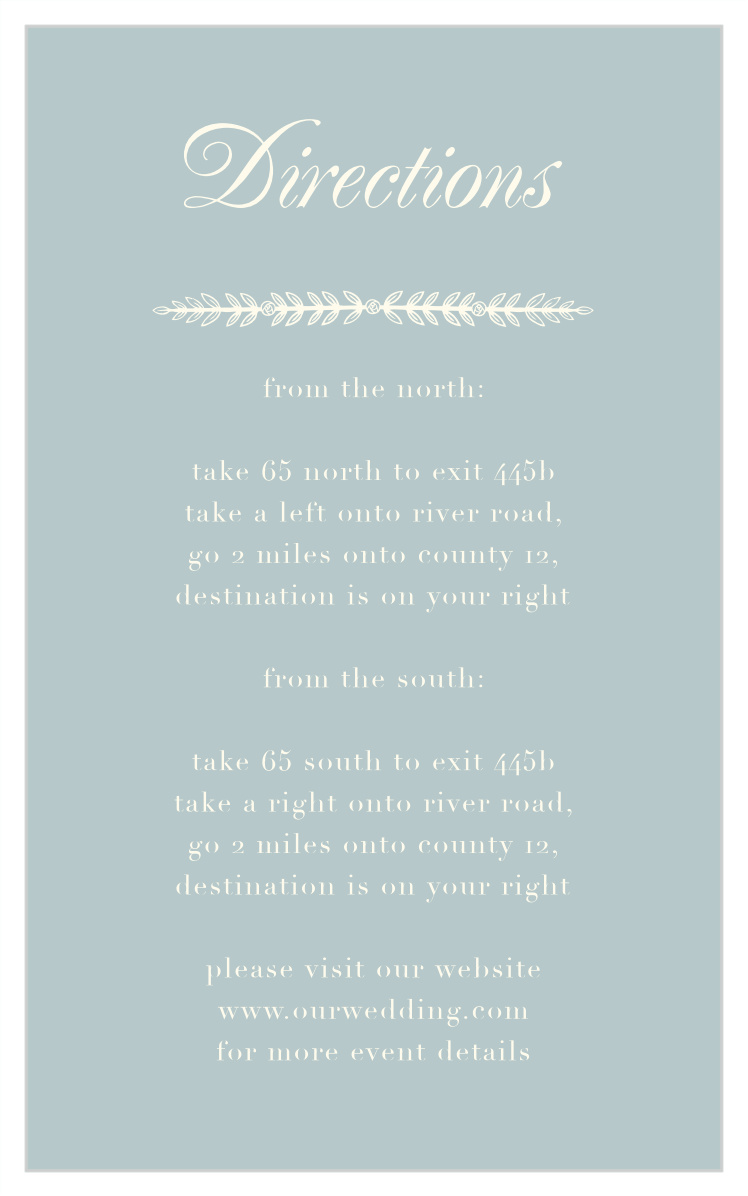 Simple Cursive Direction Cards by Basic Invite