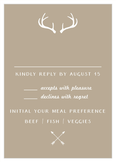 Rustic Antlers Direction Cards by Basic Invite