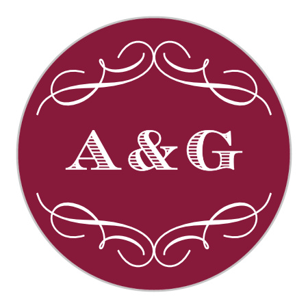 Scrolled Frame Wedding Stickers by Basic Invite