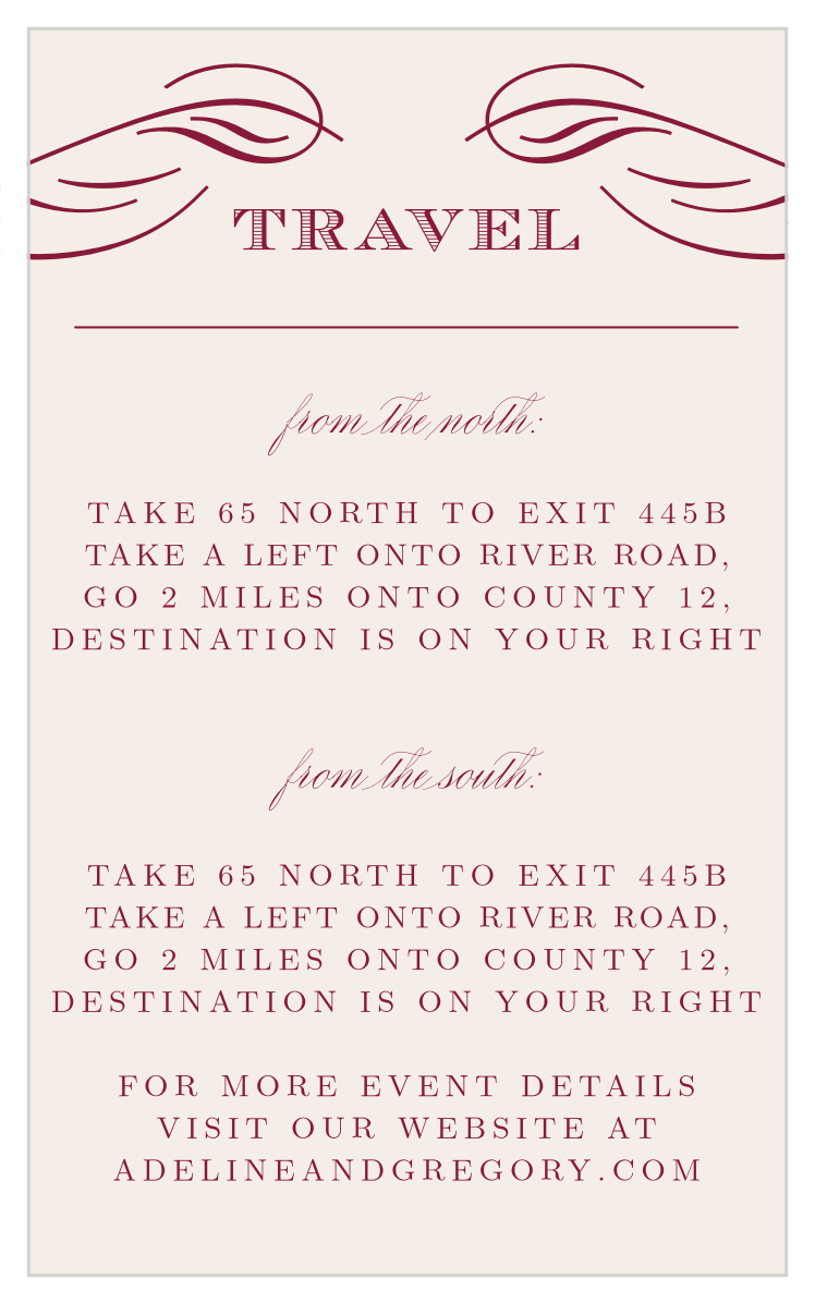 Scrolled Frame Direction Cards by Basic Invite