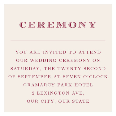 Scrolled Frame Accommodation Cards by Basic Invite