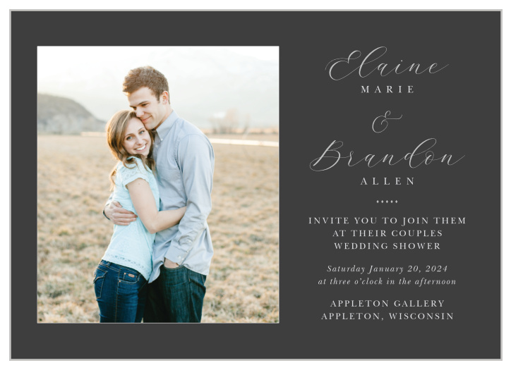 Couples Bridal Shower Invitations - Match Your Color & Style Free!