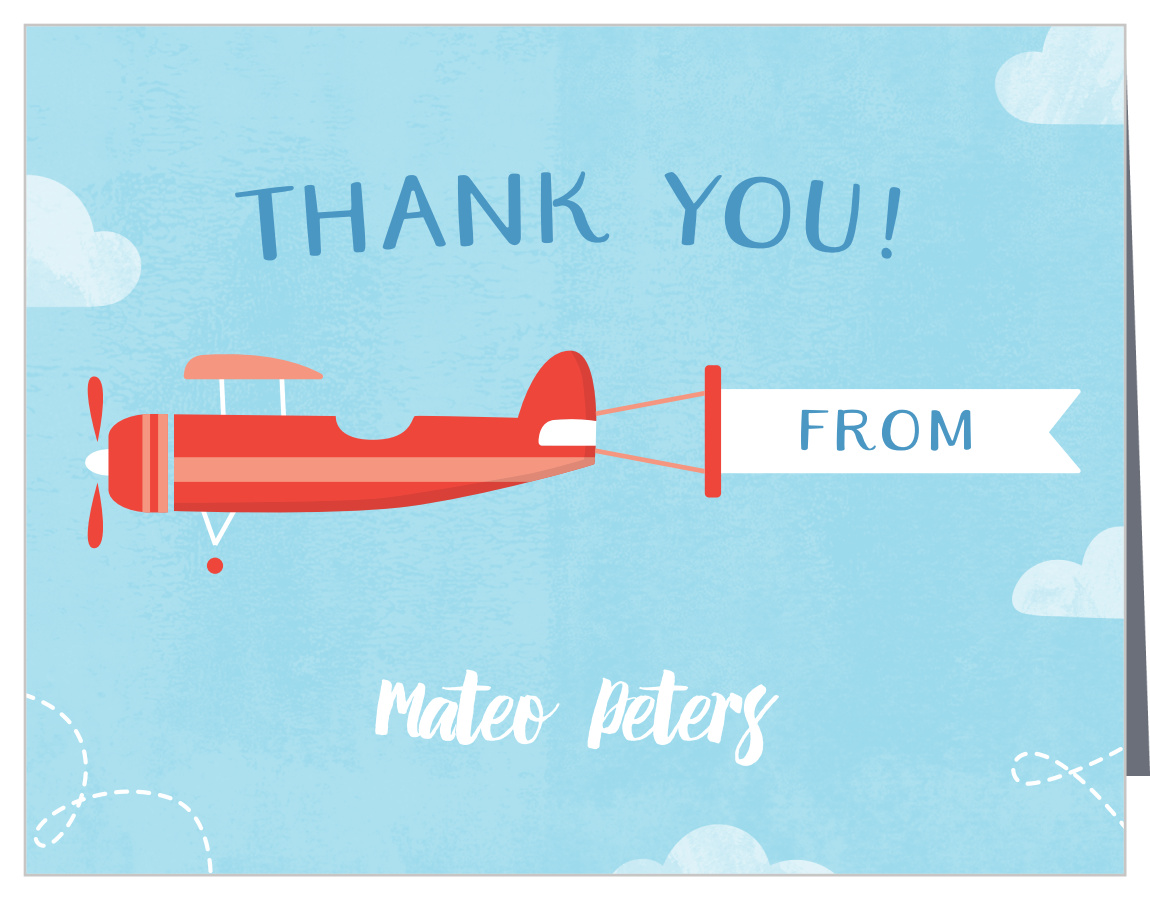 Little Pilot First Birthday Thank You Cards by Basic Invite