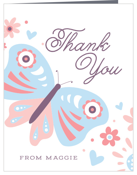 Butterfly Thank You Cards - Match Your Color & Style Free!