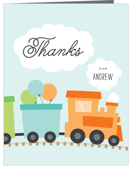 Train Thank You Cards - Match Your Color & Style Free!