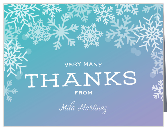 Snowflake Thank You Cards - Match Your Color & Style Free!