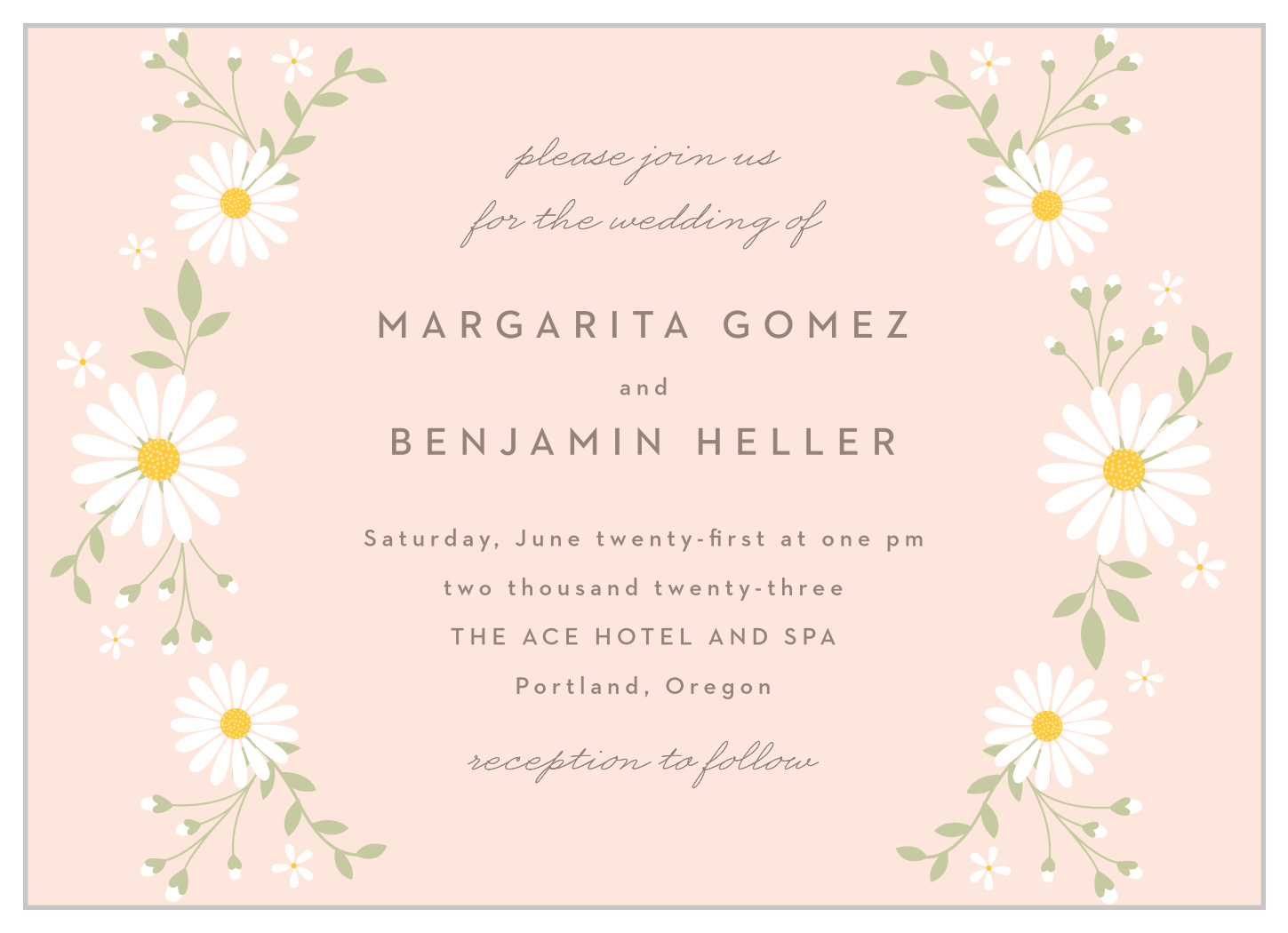 Summer Daisy Wedding Invitations by Basic Invite