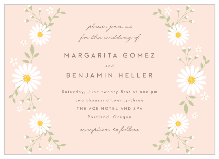 Daisy Wedding Invitations - Match Your Color & Style Free!