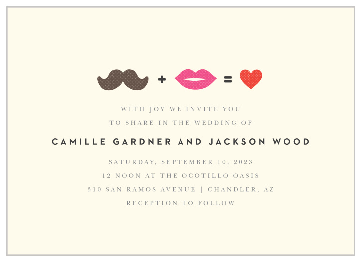 Charming Mustache Direction Cards by Basic Invite