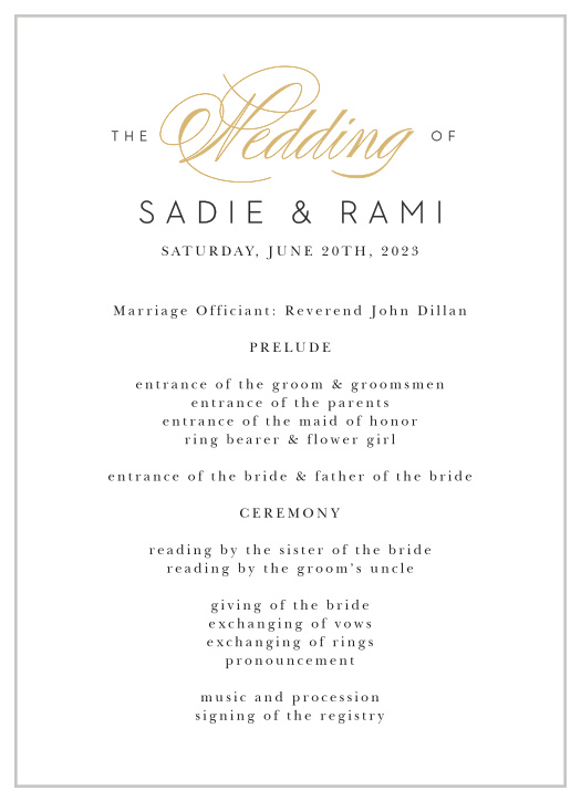 Wedding Programs | Match Your Colors & Style Free!
