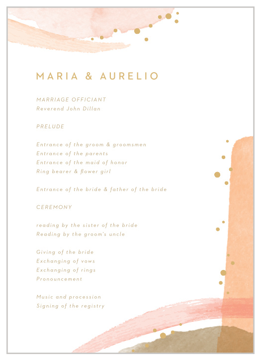 Modern Desert Wedding Menus by Basic Invite