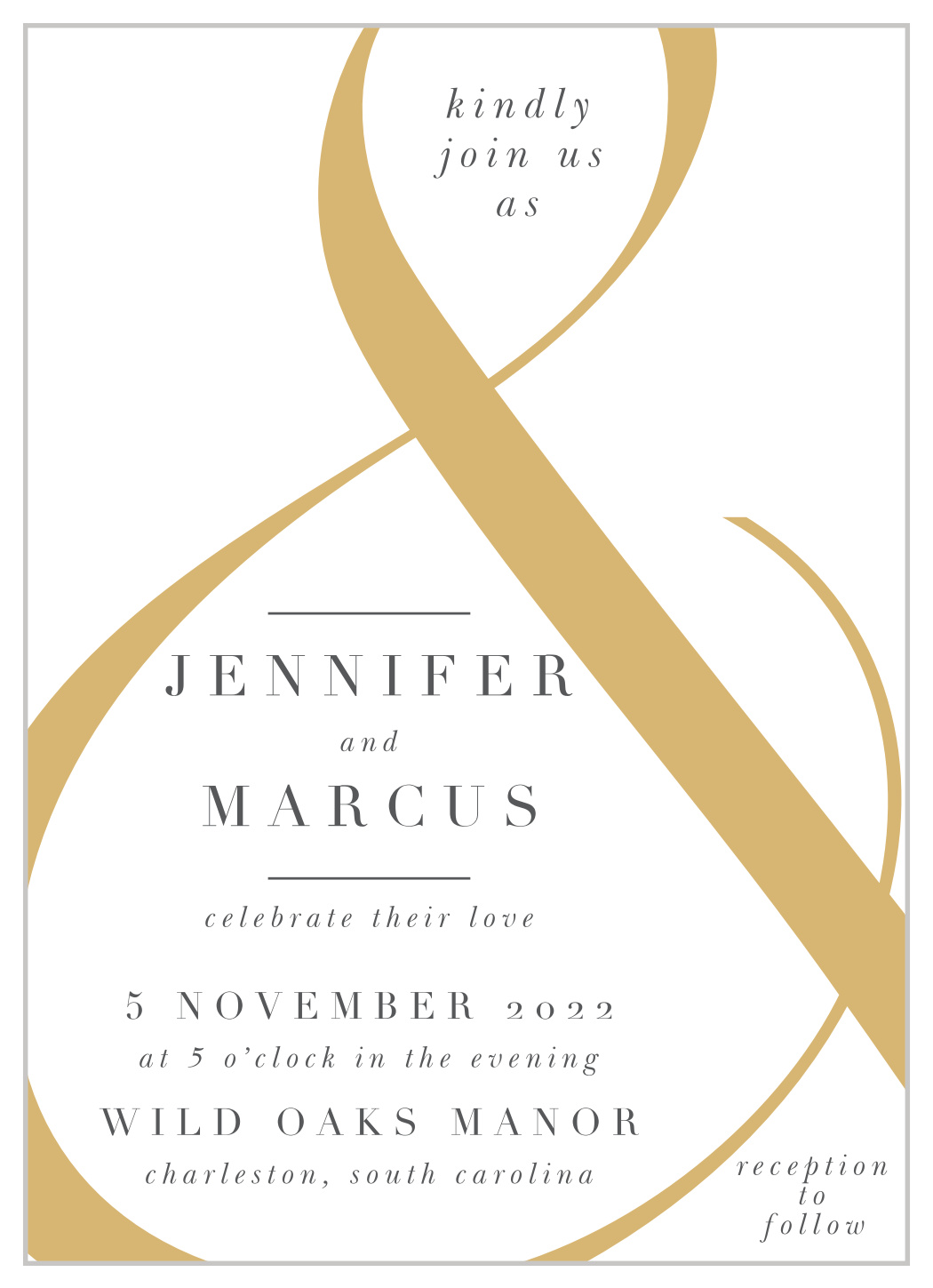 Modern Ampersand Wedding Invitations by Basic Invite