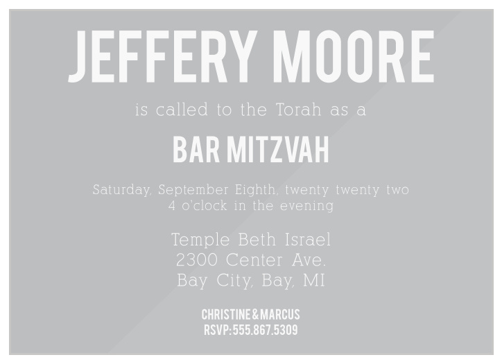 Bar Mitzvah Invitation Wording Sample