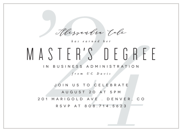 Master Graduation Commencement Invitation
