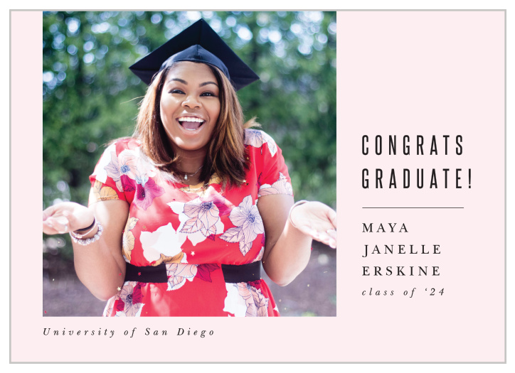 Outlined Simplicity Graduation Thank You Cards By Basic Invite