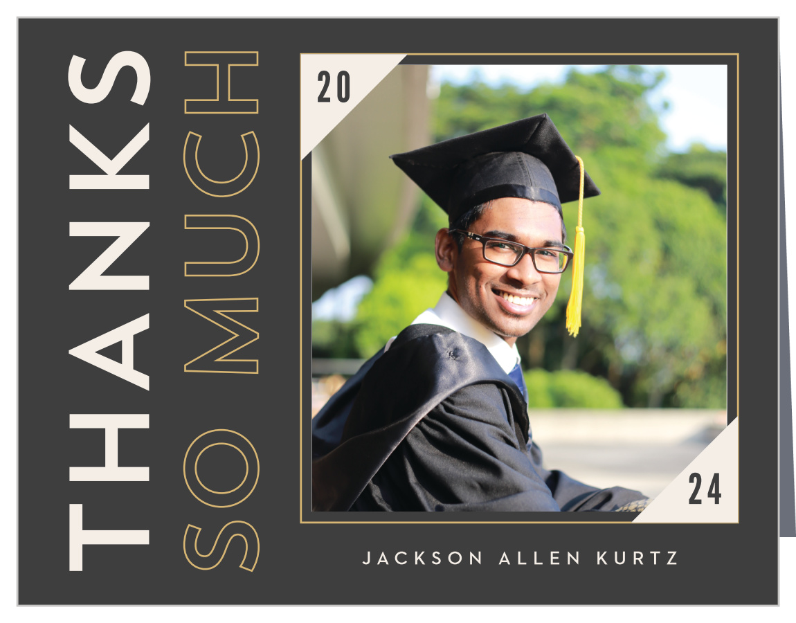Bold Congradulations Graduation Thank You Cards by Basic Invite