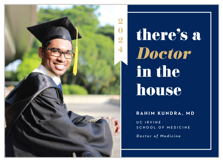 There's A Doctor Graduation Invitations by Basic Invite