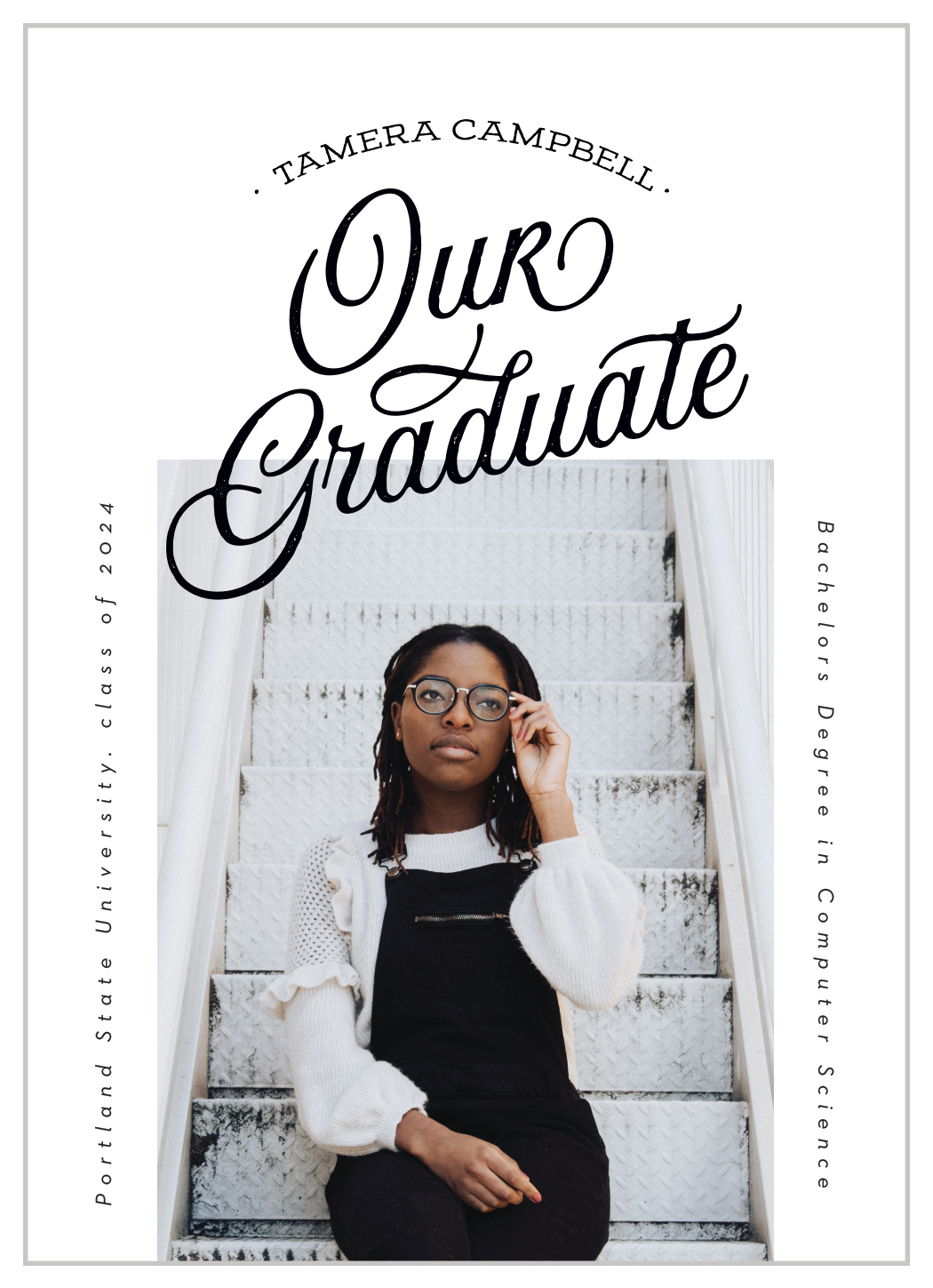 Vintage Script Graduation Announcements by Basic Invite