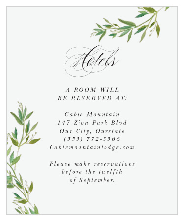 Elegant Vines Direction Cards by Basic Invite