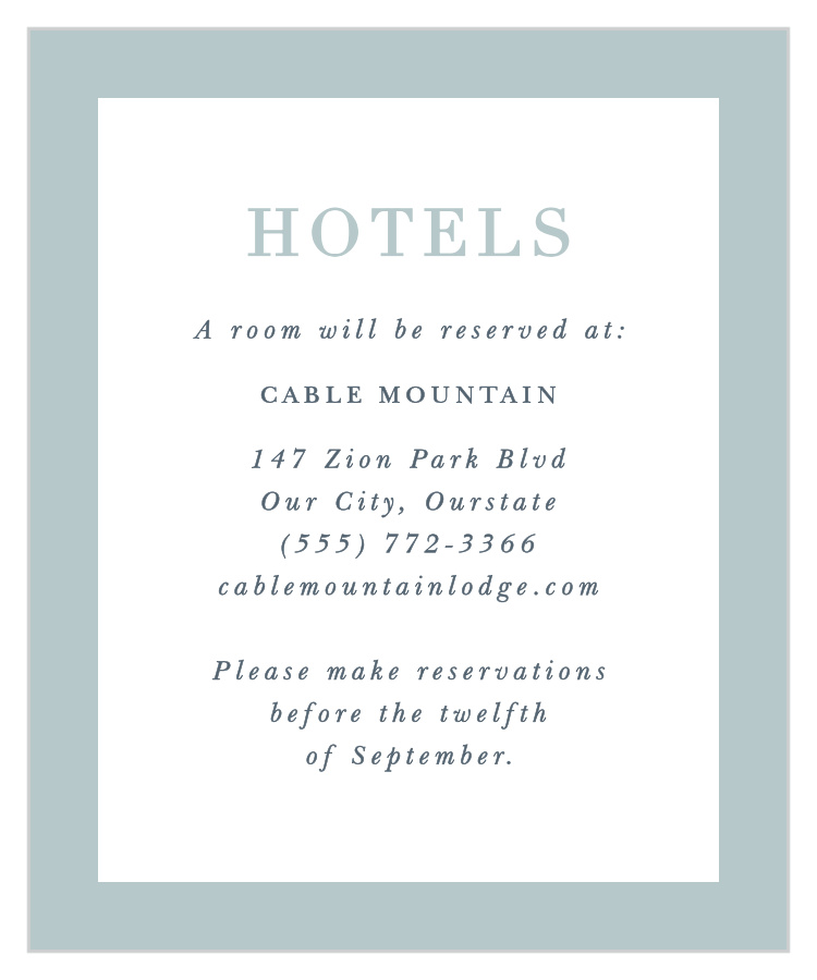 Forever & Always Accommodation Cards by Basic Invite