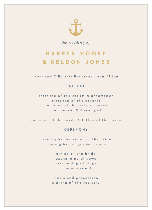 Maritime Anchor Wedding Invitations by Basic Invite