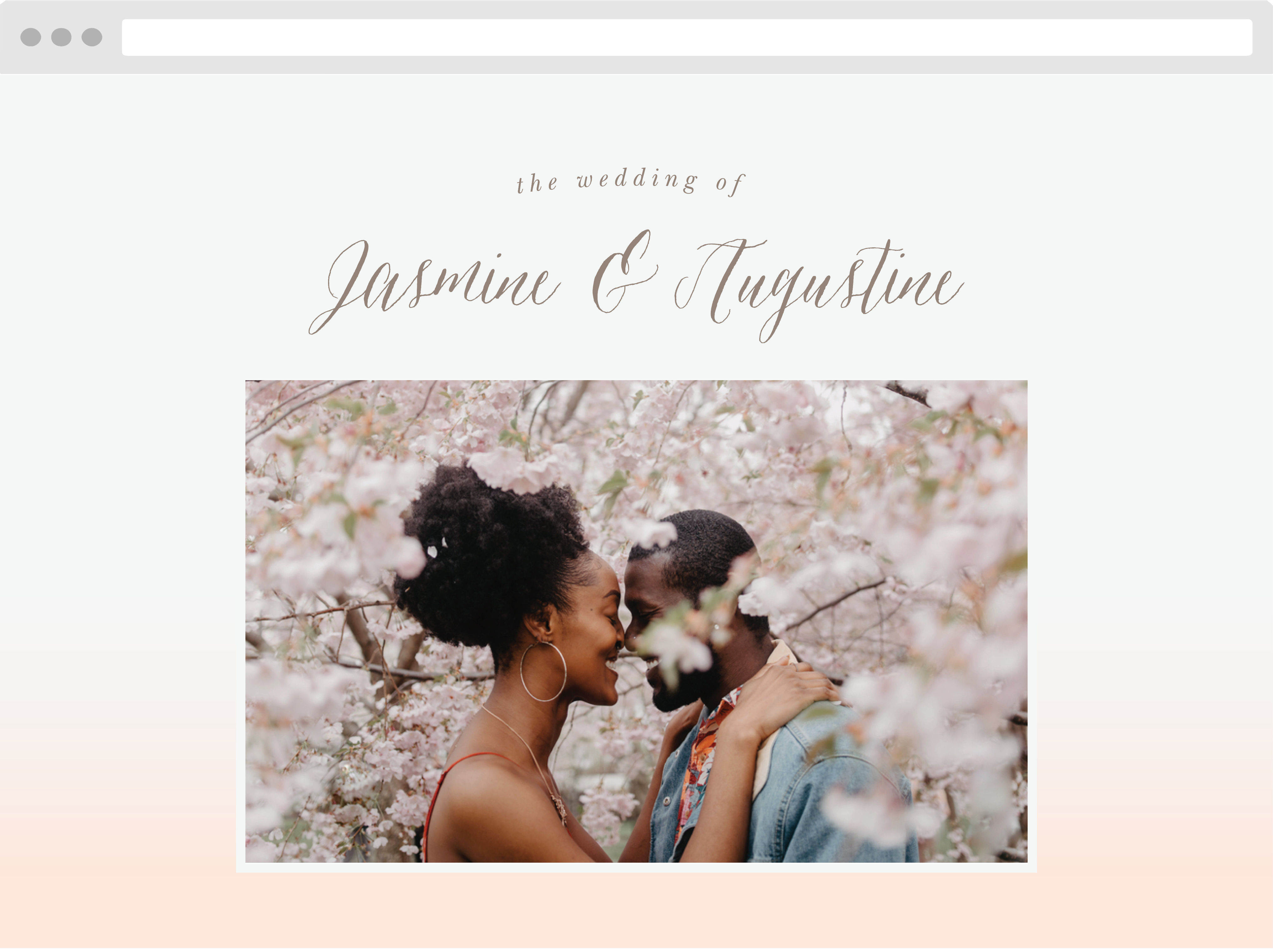 Flowering Script Wedding Website by Basic Invite