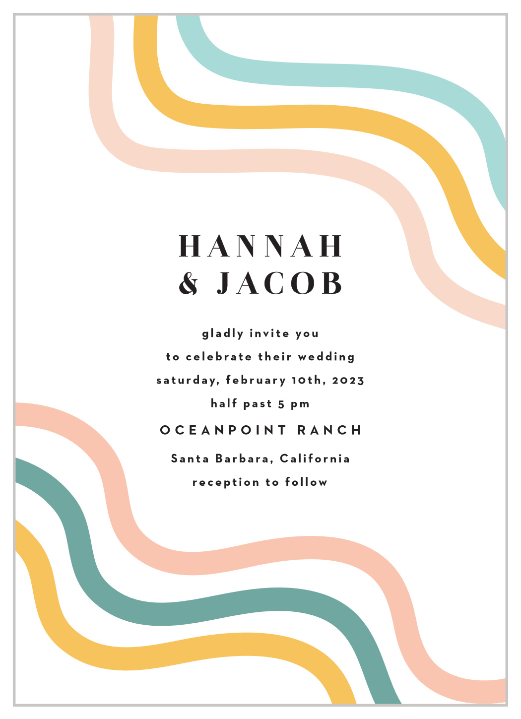 Mod Waves Wedding Invitations by Basic Invite