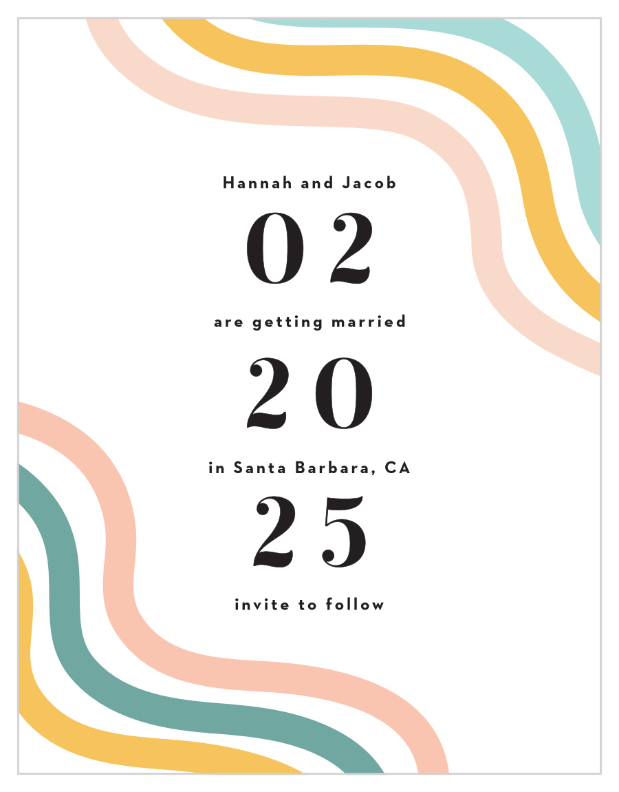 Mod Waves Save the Date Cards by Basic Invite